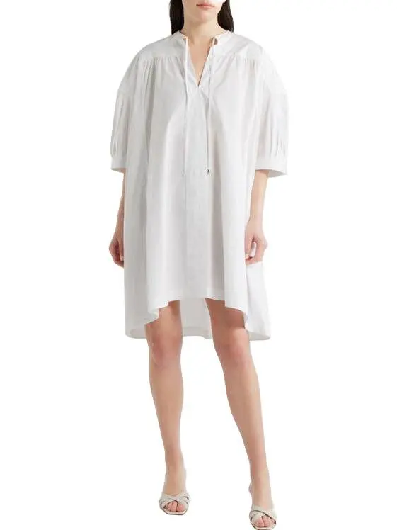 BOSS Dollana Oversize Cotton Shift Dress - Bright White