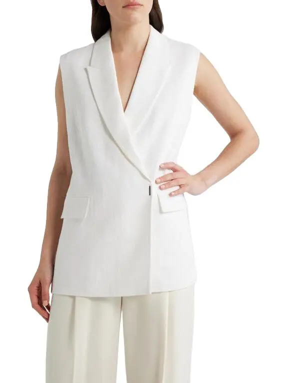 BOSS Jankania Linen Blend Vest - Bright White