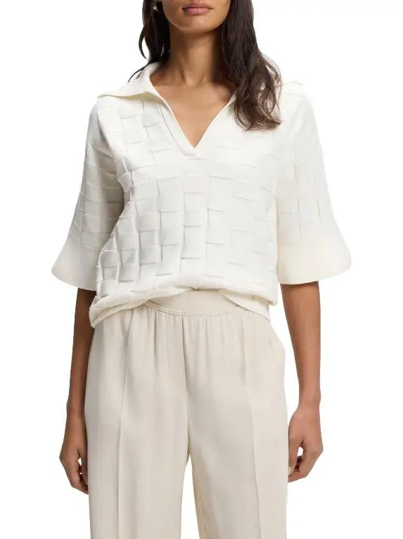 BOSS Basket-weave Texture Sweater - Soft Cream