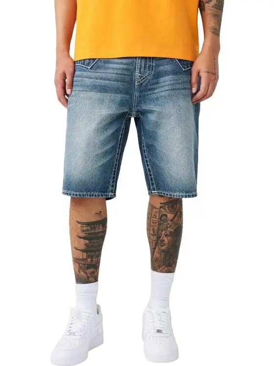 True Religion Bobby Flap Jimmy Baggy Denim Shorts - Shattered Dark Wash