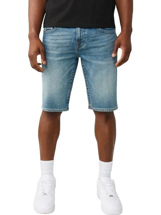 True Religion Ricky Flap Denim Shorts - Albarn Medium Wash