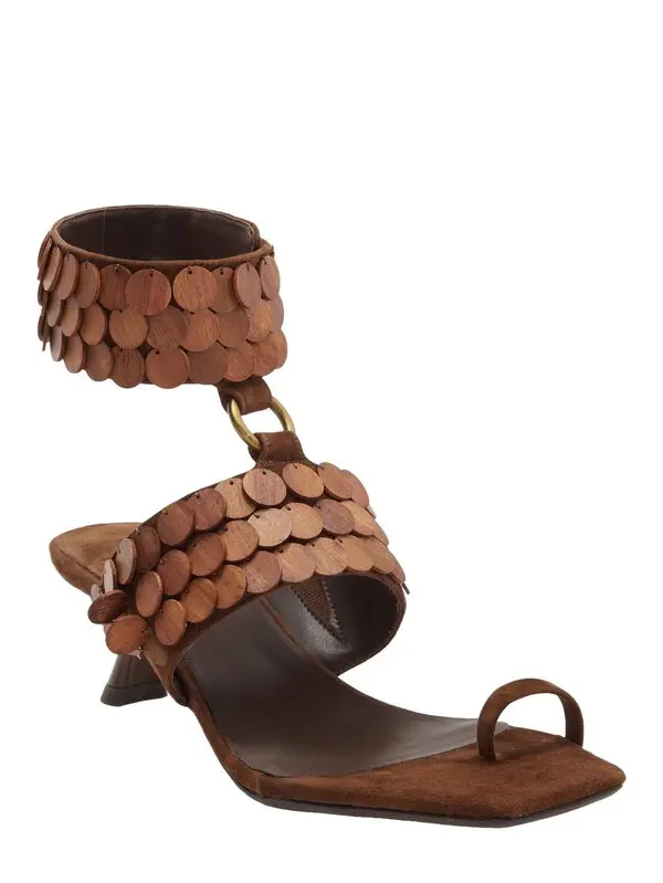 Jeffrey Campbell Coconut Ankle Strap Sandal - Expresso Suede Combo