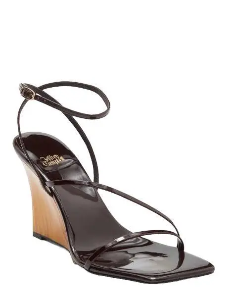 Jeffrey Campbell Topsail Ankle Strap Wedge Sandals - Coffee Patent