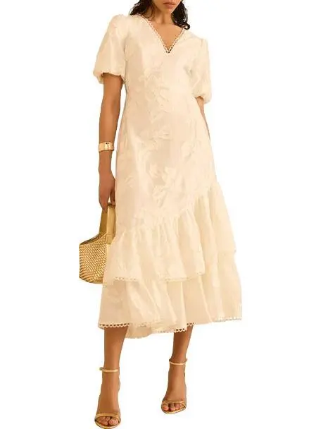 Mint Velvet Cotton Blend Floral Maxi Dress - Ivory