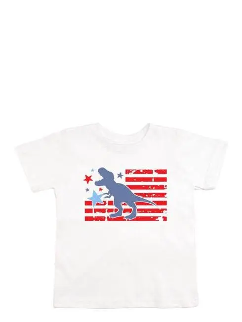 SWEET WINK All American Dino Short Sleeve T-shirt - White