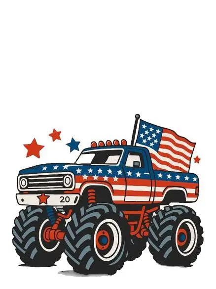 SWEET WINK American Monster Truck Short Sleeve T-shirt - Natural Heather