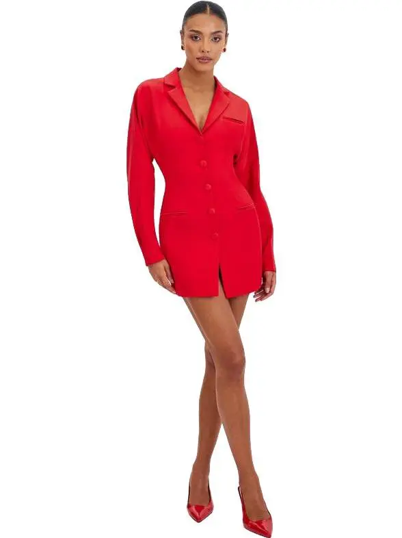 MISS CIRCLE Blythe Batwing Blazer Mini Dress - Red
