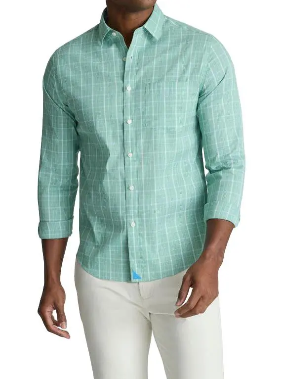 UNTUCKIT Claremont Plaid Cottontek™ Performance Button-up Shirt - Green