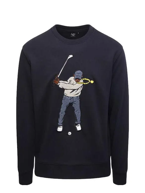 EASTSIDE GOLF Core Embroidered Swingman Crewneck Sweatshirt - Black