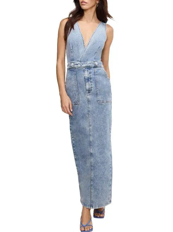 Good American Fit For Success Denim Maxi Dress - Indigo780