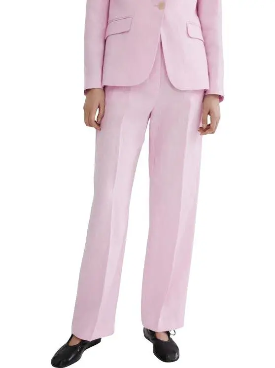 Mango Linen Suit Trousers - Pink