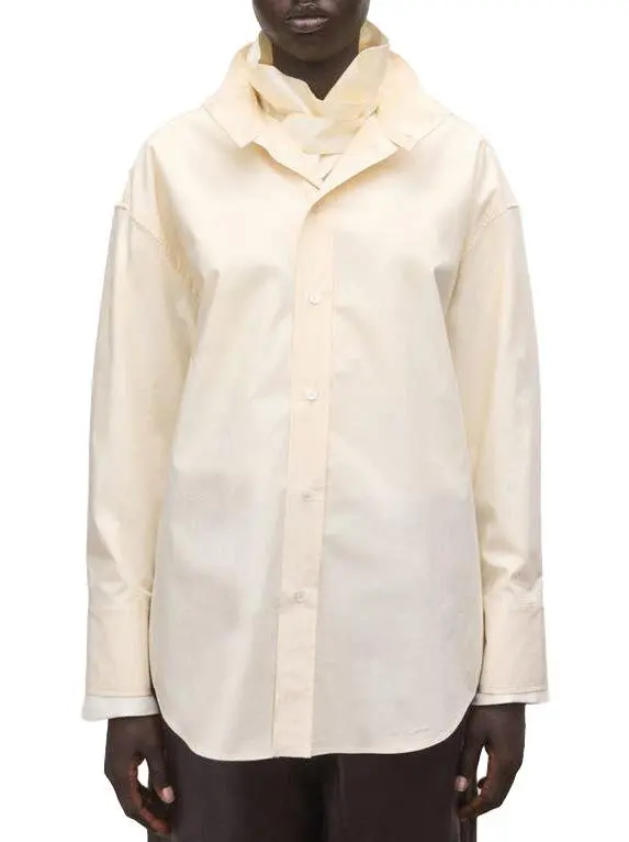 Mango Layered Collar Button-up Shirt - Yellow