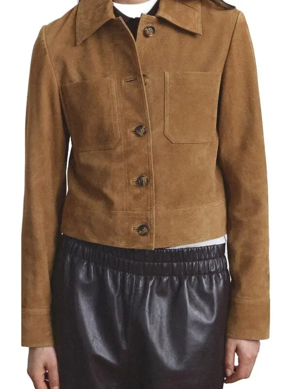 Mango Suede Jacket - Ochre