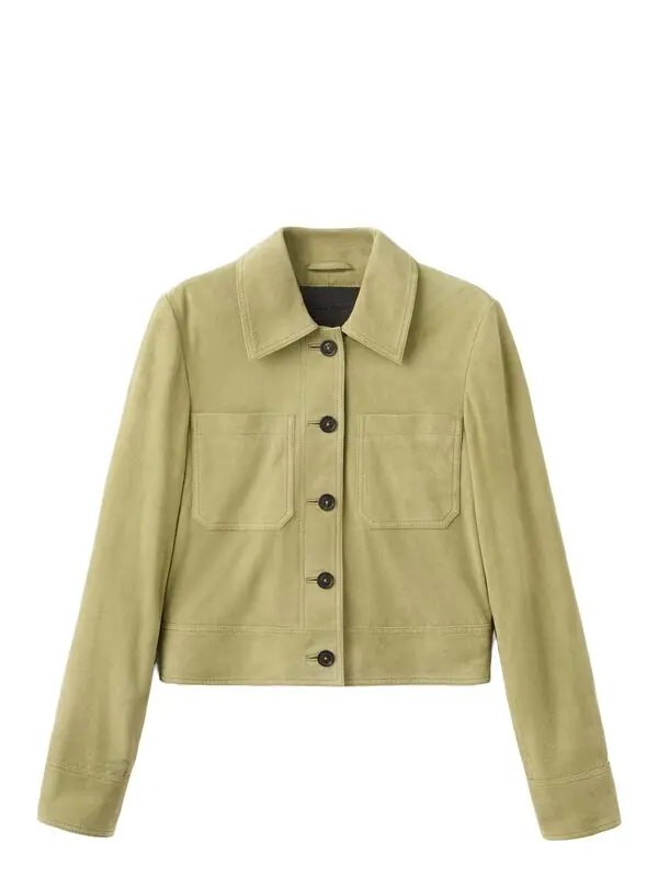 Mango Suede Jacket - Pastel Green