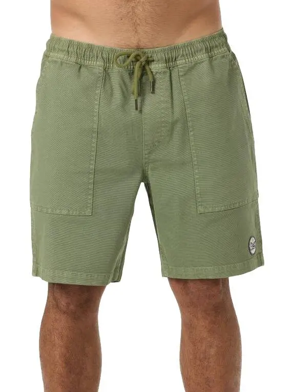 O'Neill Cotton Canvas Drawstring Shorts - Oil Green