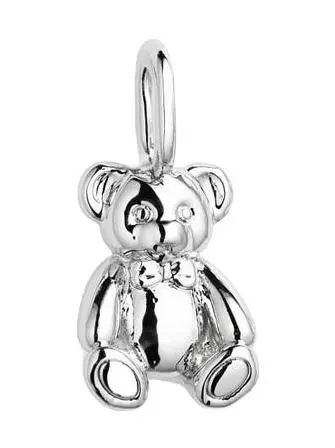 THE SIS KISS Teddy Bear Charm - Silver