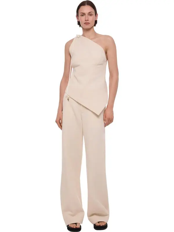 Helmut Lang Asymmetric One-shoulder Top - Muslin
