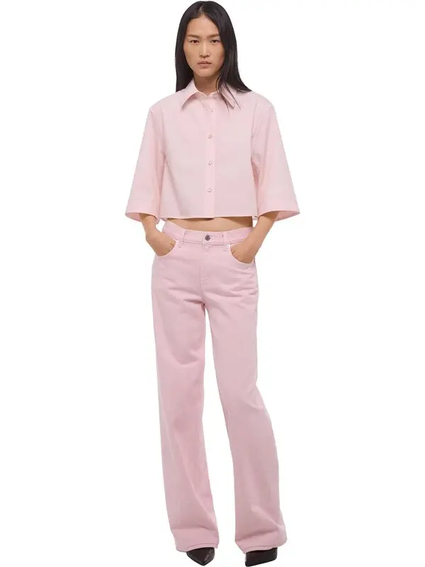 Helmut Lang Cropped Trench Shirt - Peony