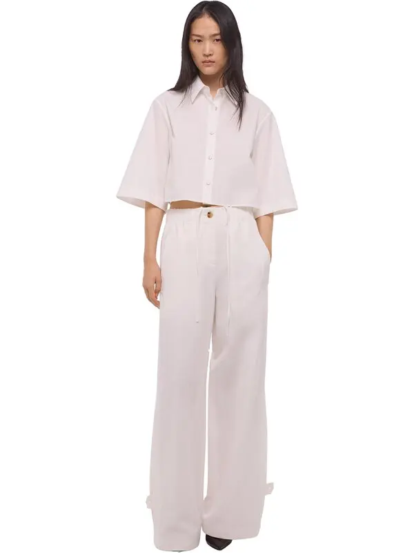 Helmut Lang Cropped Trench Shirt - White