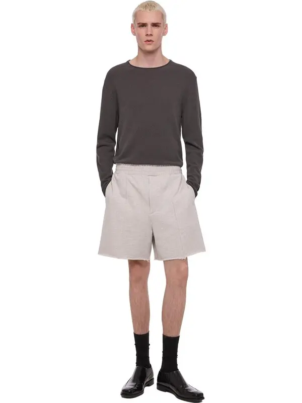 Helmut Lang Terry Short - Light Grey Melange