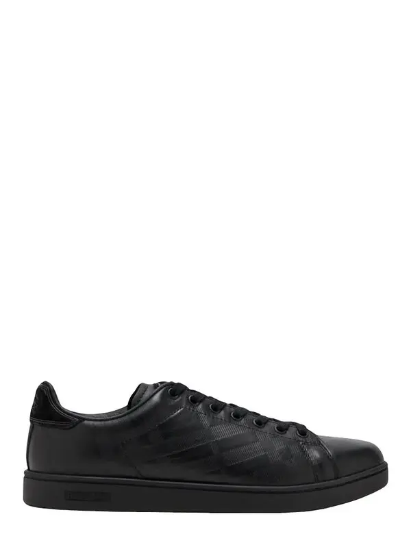 Burberry Set Embossed Check Sneakers - Black