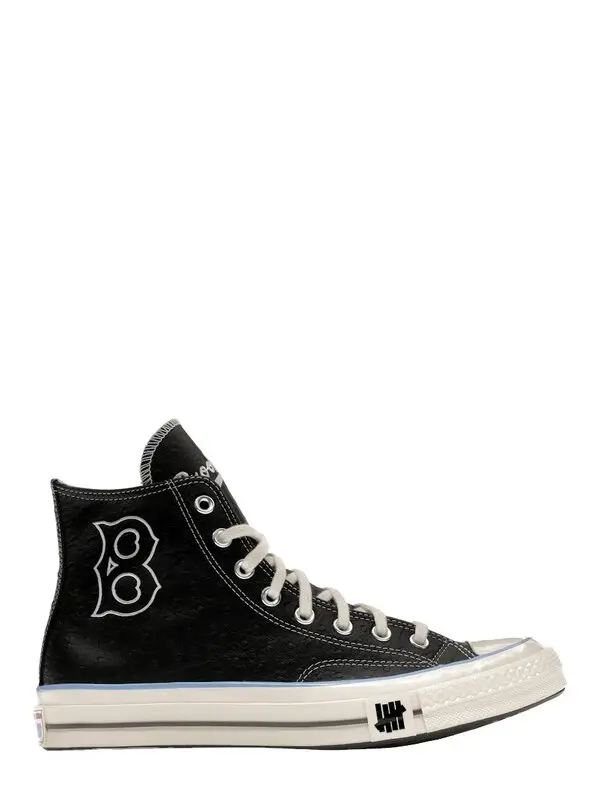 CONVERSE Chuck Taylor All Star Hi Undefeated X Brooklyn Dodgers Ostrich Textured Lace-up Sneakers - Black/egret