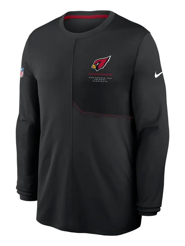 Nike Arizona Cardinals Sideline Coach Dri-fit Nfl Long-sleeve Top - Black