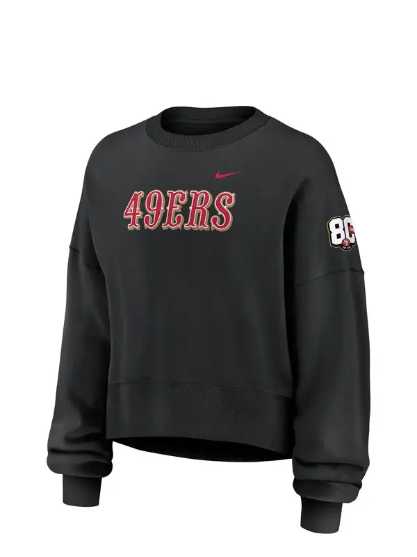 Nike San Francisco 49ers 80th Anniversary Phoenix Nfl Pullover Crew - Black