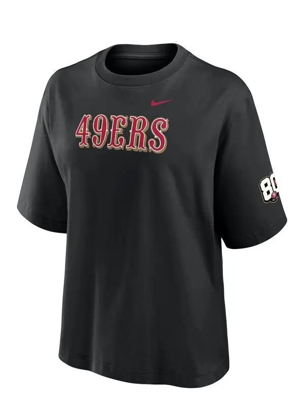 Nike San Francisco 49ers 80th Anniversary Boxy Nfl T-shirt - Black