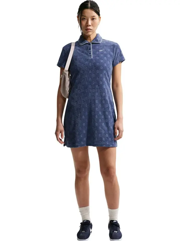 Nike Sportswear Chill Terry Polo Dress - Blue