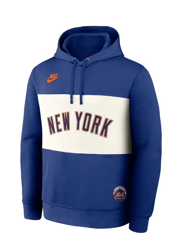 Nike New York Mets Cooperstown Legacy Mlb Pullover Hoodie - Blue