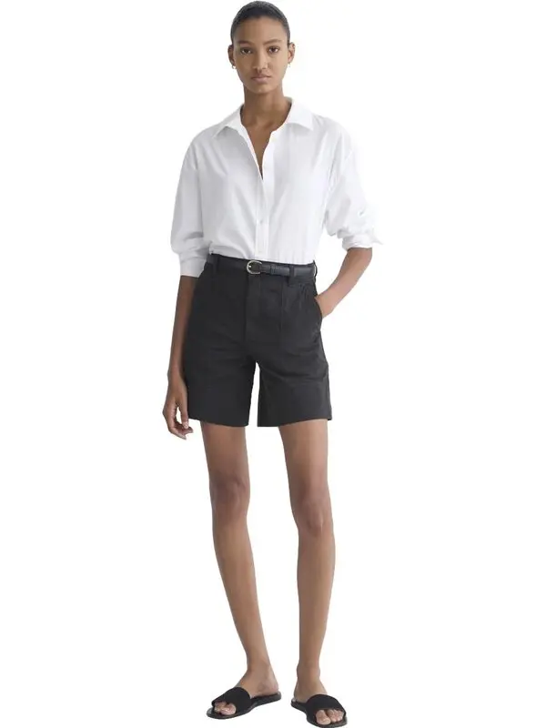 Everlane Seamed High Rise Shorts - Black
