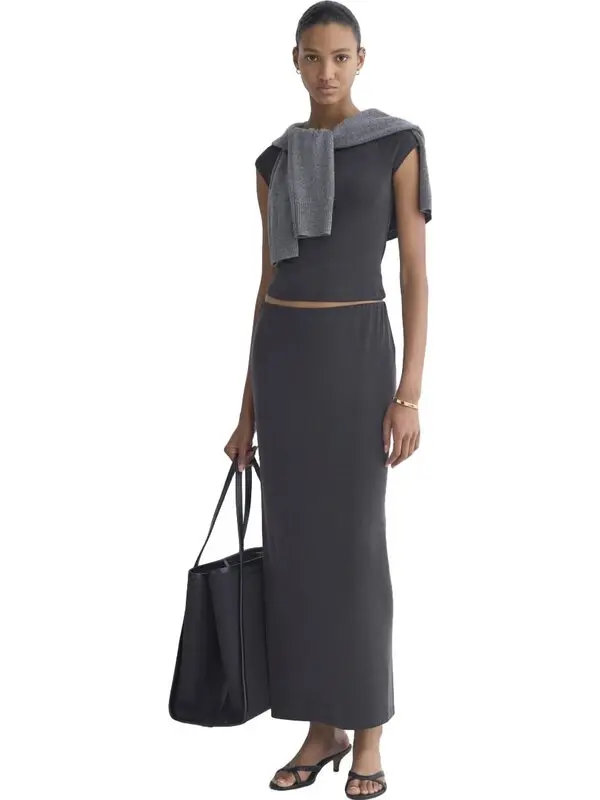 Everlane Butterknit Cotton Maxi Skirt - Black