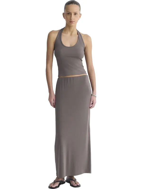 Everlane Butterknit Cotton Maxi Skirt - Charcoal Grey