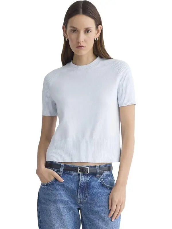 Everlane Short-sleeve Crew Neck Sweater - Skywriting