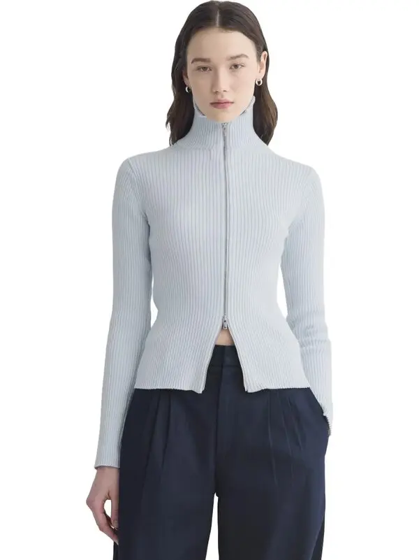 Everlane Full-zip Ribbed Jacket - Skywriting