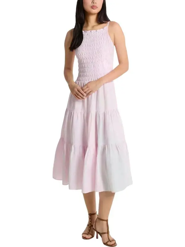 Michael Kors Smocked Tiered Dress - Pink