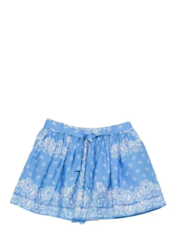 Maje Bandana-print Tiered Skirt - Blue