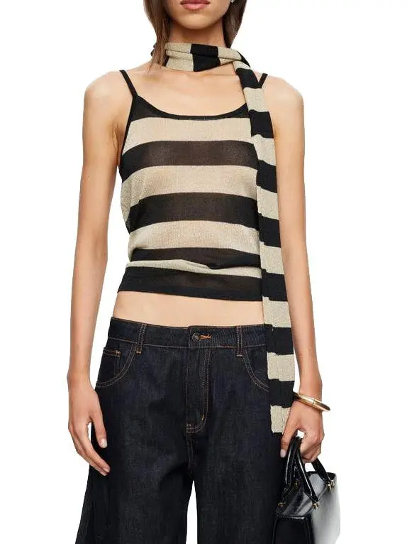 Lioness Dolce Stripe Camisole With Scarf - Sand Stripe