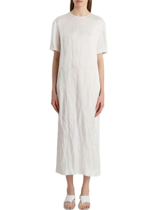 Khaite Webber Crinkled Voile Maxi Dress - Chalk