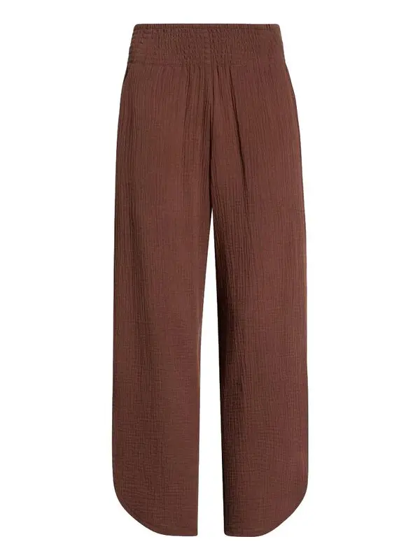 Marine Layer Cali Smocked Waist Double Cloth Pants - Shaved Chocolate