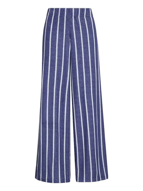 Marine Layer Beach Stripe Terry Cloth Pants - Bay Blue And White Stripe