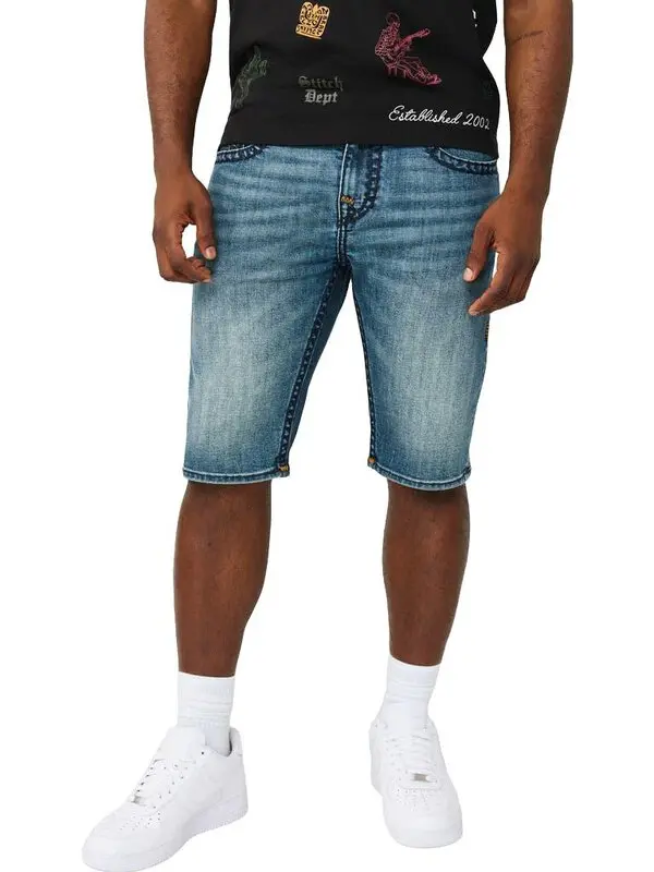 True Religion Rocco Super T Denim Shorts - Forest Denim Dark Wash