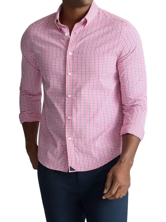 UNTUCKIT Almeida Gingham Check Performance Button-down Shirt - Red