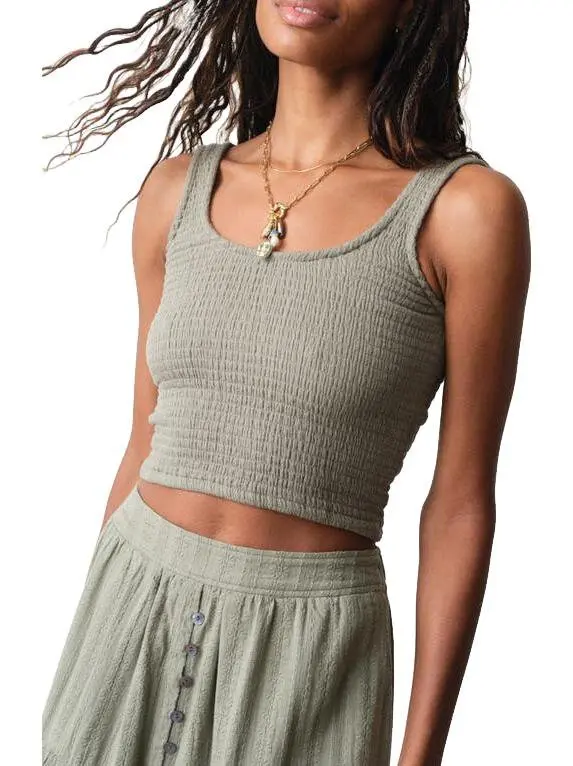 Marine Layer Coralina Cotton Smock Tank - Sea Spray