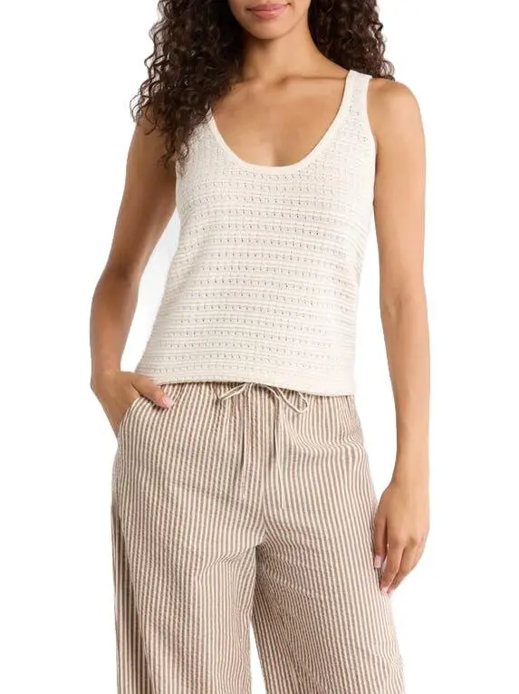 Marine Layer Siena Cotton Sweater Tank - Antique White