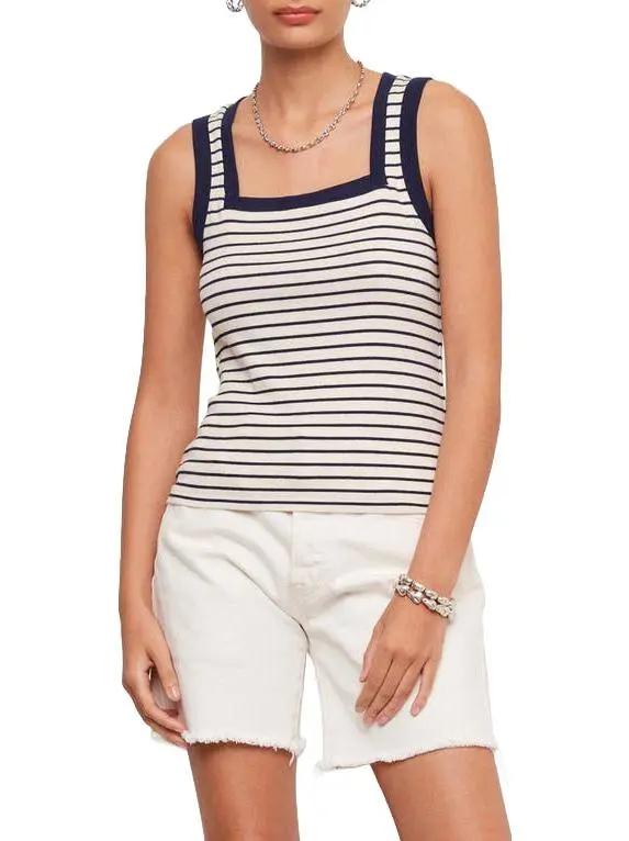 Fifteen Twenty Striped Tank Top - Cream/navy