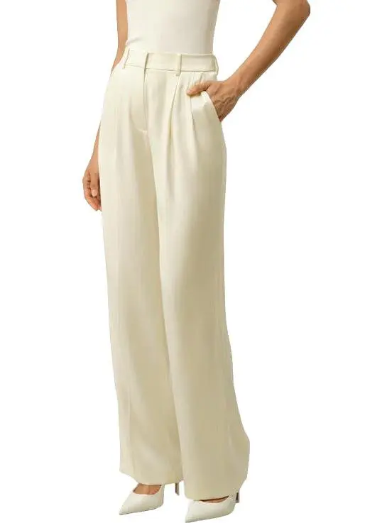 Lilysilk Double-faced Charmeuse Straight-leg Trousers - Lily White