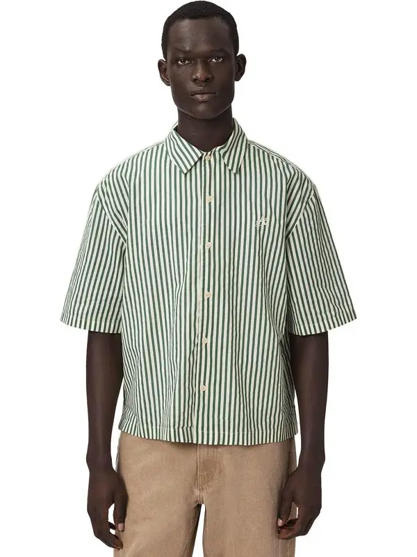 ALLSAINTS Chopin Boxy Short Sleeve Striped Shirt - White/green