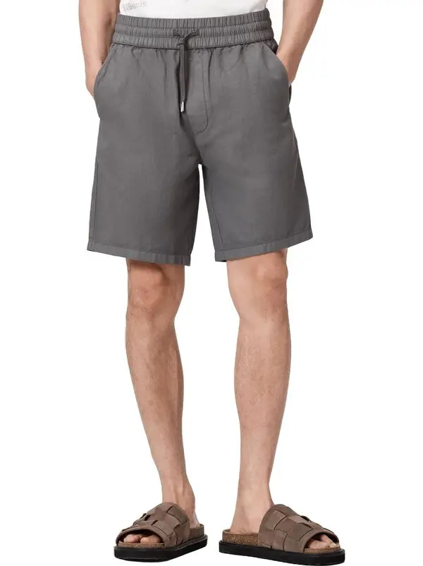 ALLSAINTS Hanbury Relaxed Fit Linen Blend Shorts - Pillar Grey
